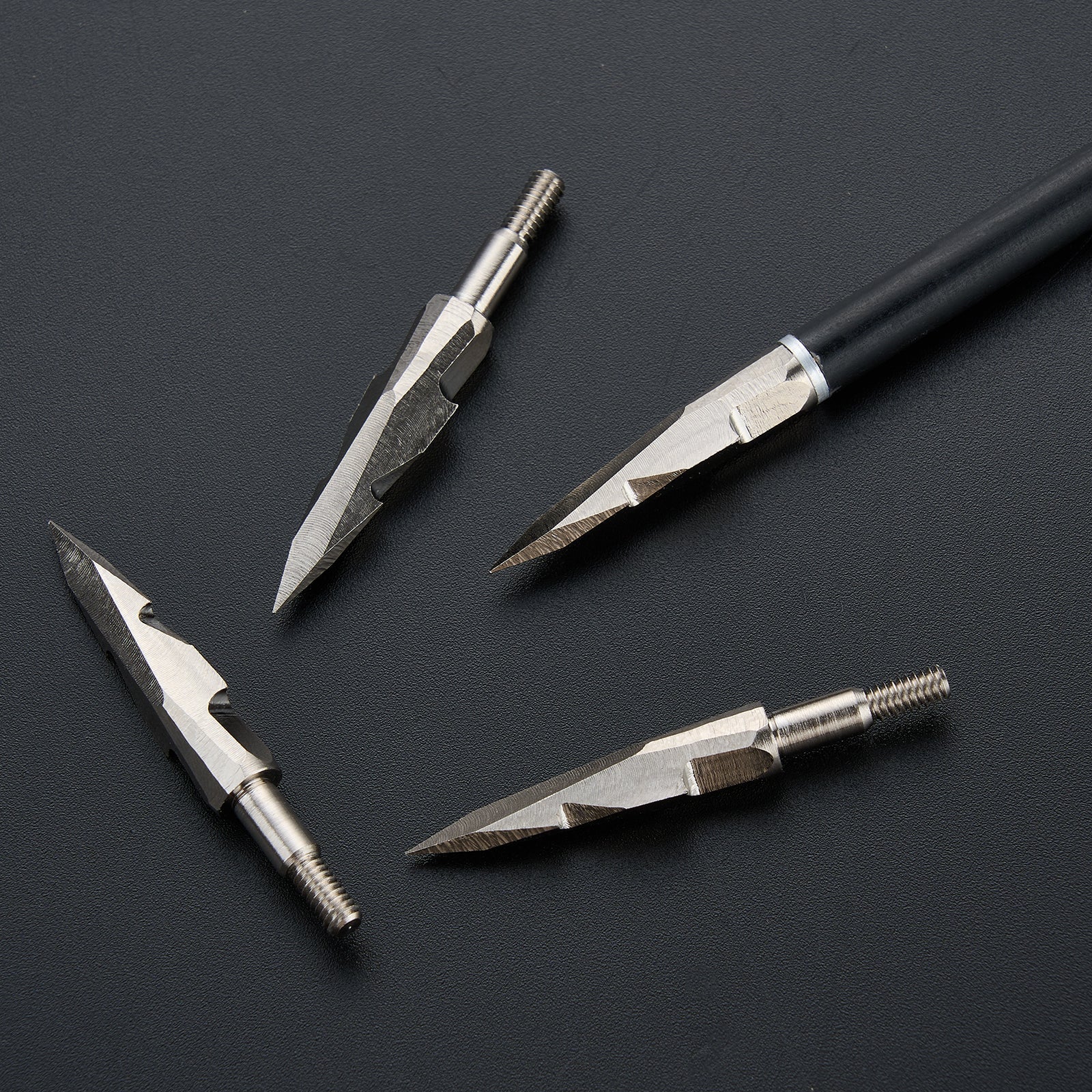 12x 150-grain Double Barbed Arrowhead Screw-in Broadheads Sharp Silver ...