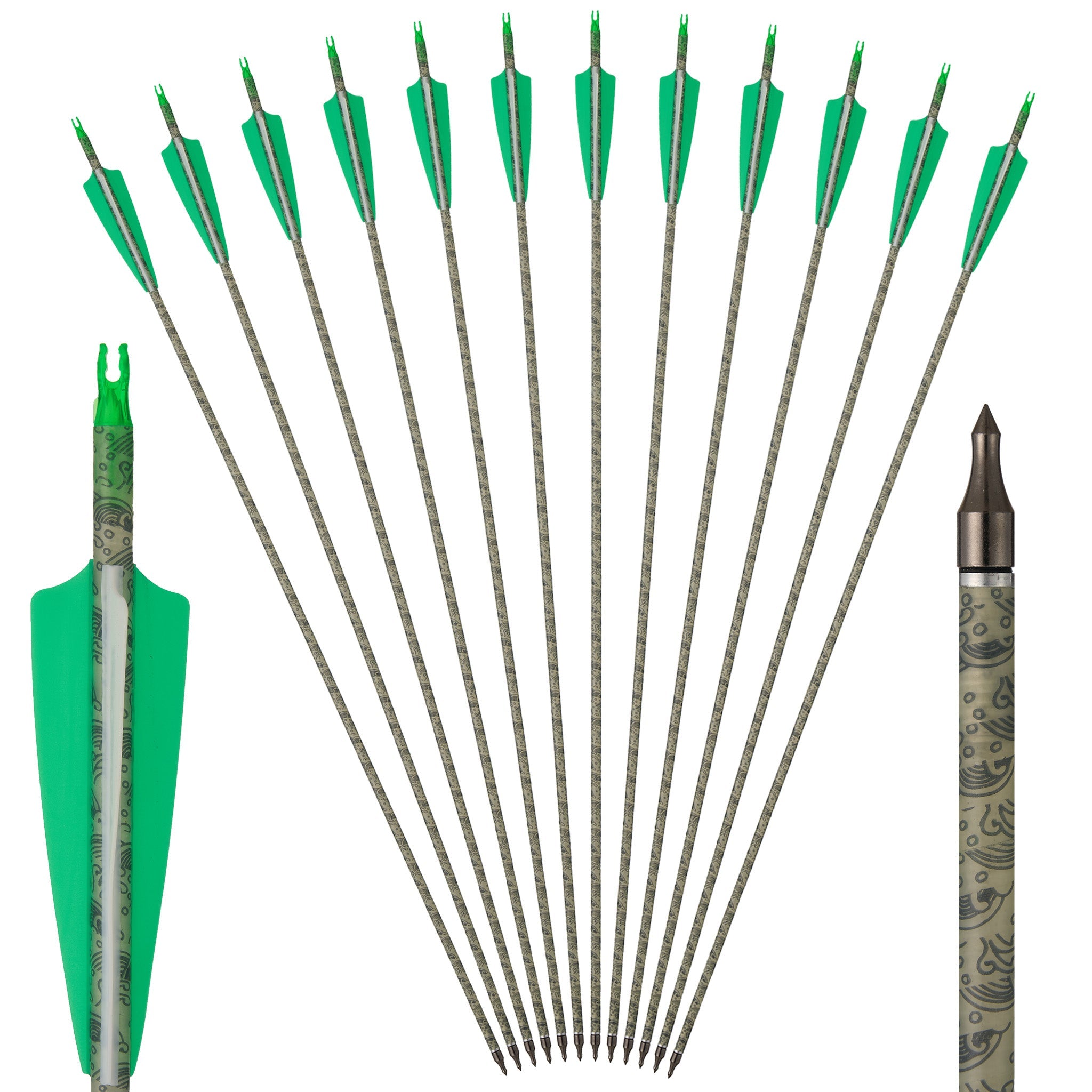 31.5" Spine 500 Carbon Archery Arrows Fancy Cloud Pattern Shaft Target ...