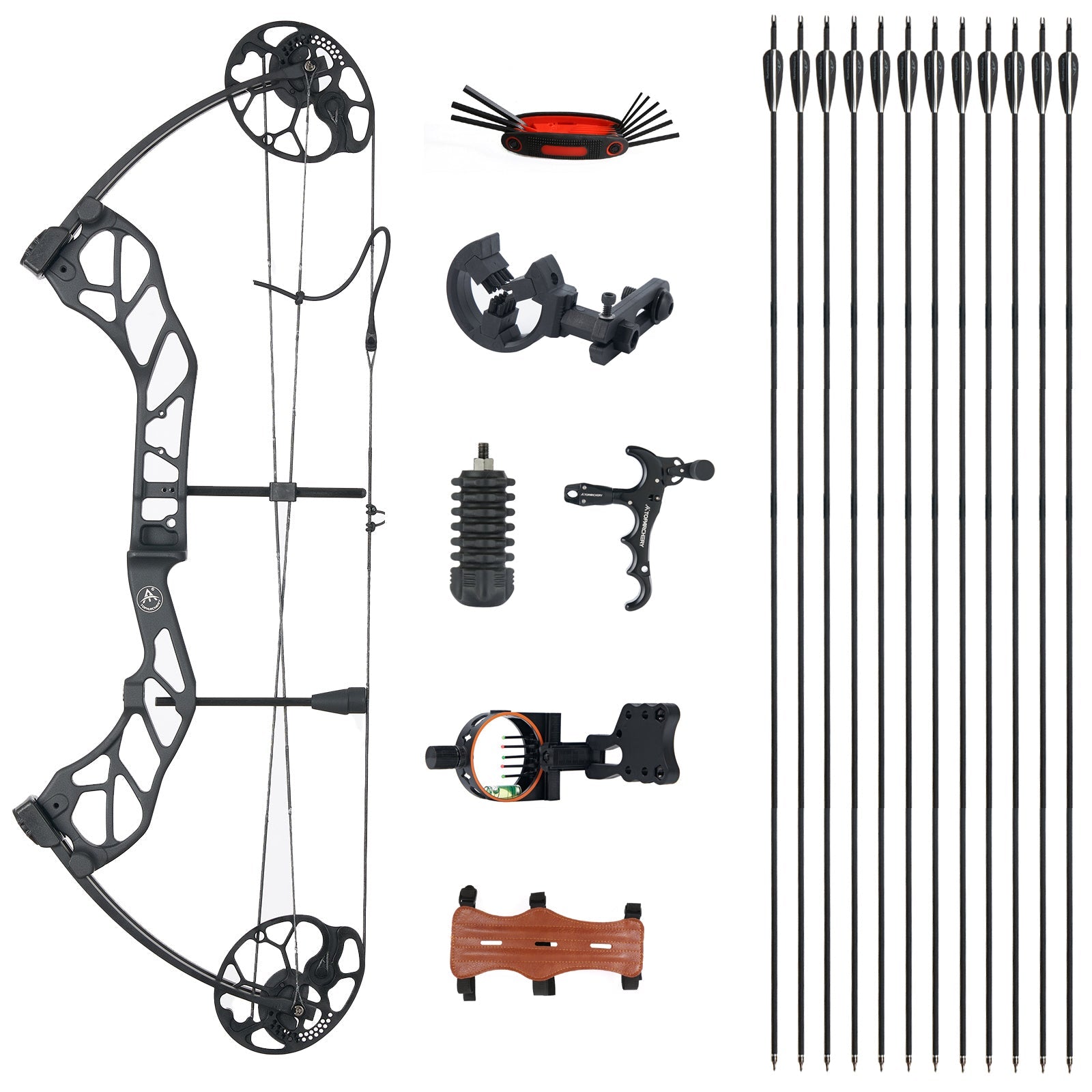 31" 19-70lbs Archery Compound Bow Arrows Set Right Hand Adjustable for ...