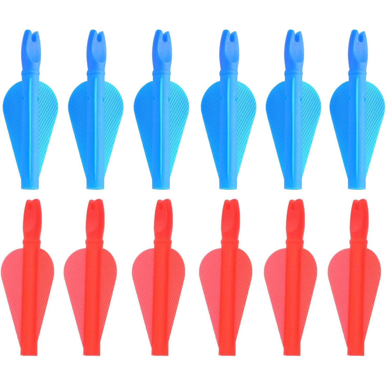 12x Plastic Nock Feather Set Fit OD 8mm 5/16" Archery Arrow Shafts Rep ...