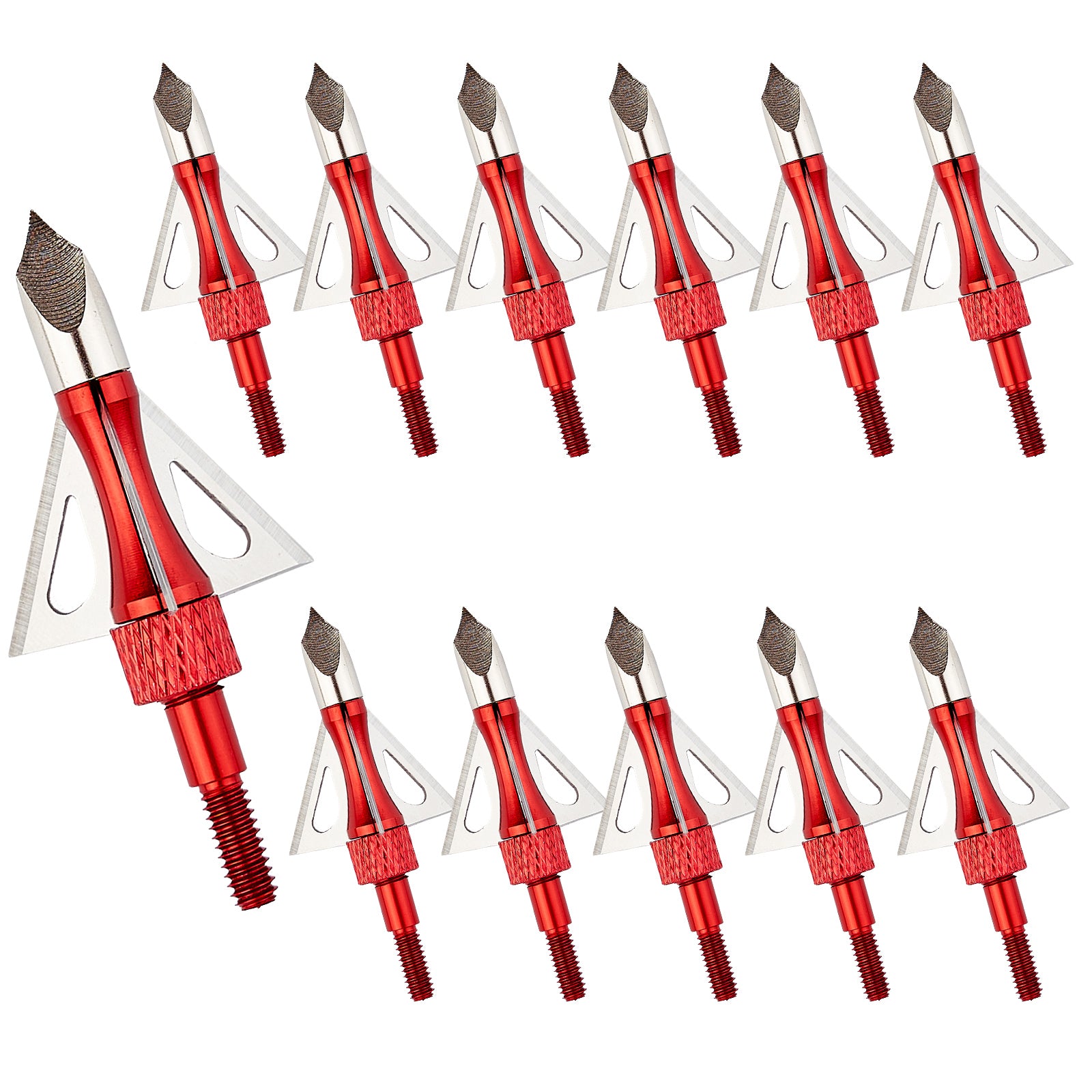 12x 100-grain Red/Silver Screw-in Broadheads with Alloy Box – AU ...